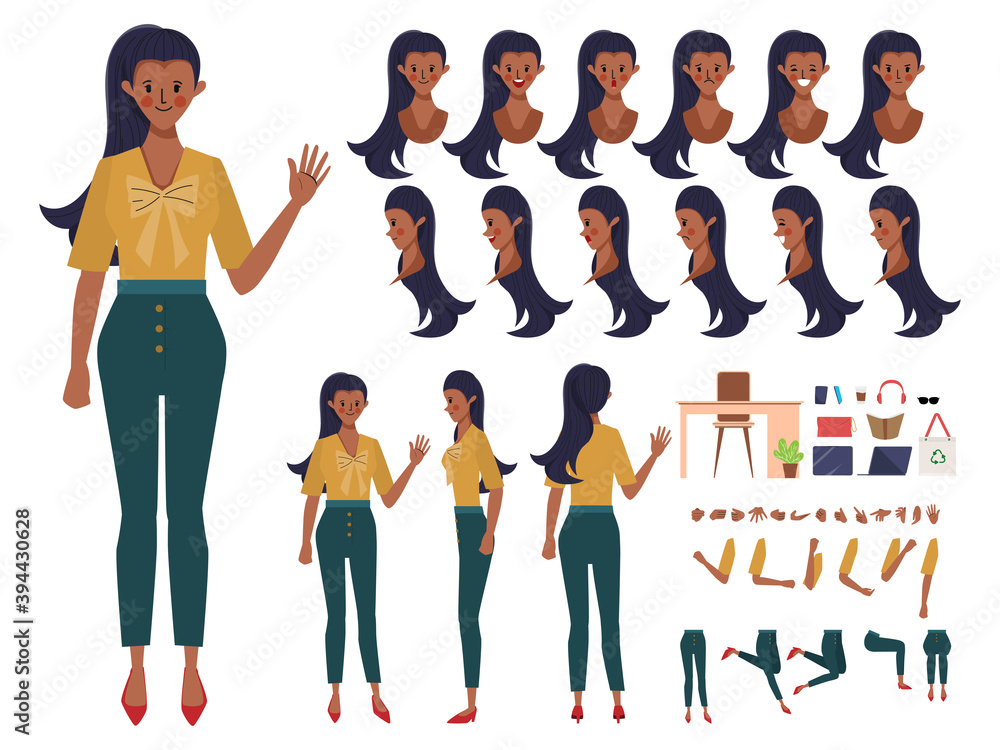 Businesswoman Character Creation For Animation Animated Face Emotion 