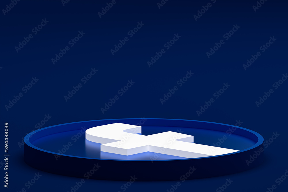 facebook logo 3d icon rendering background Stock Photo | Adobe Stock