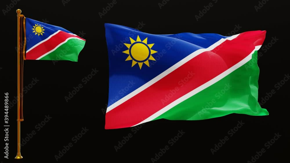 Flags of Namibia with Green Screen Chroma Key High Quality 4K UHD 60FPS ...
