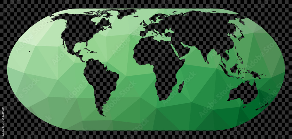 Low poly world map. Nell Hammer projection. Polygonal map of the world ...