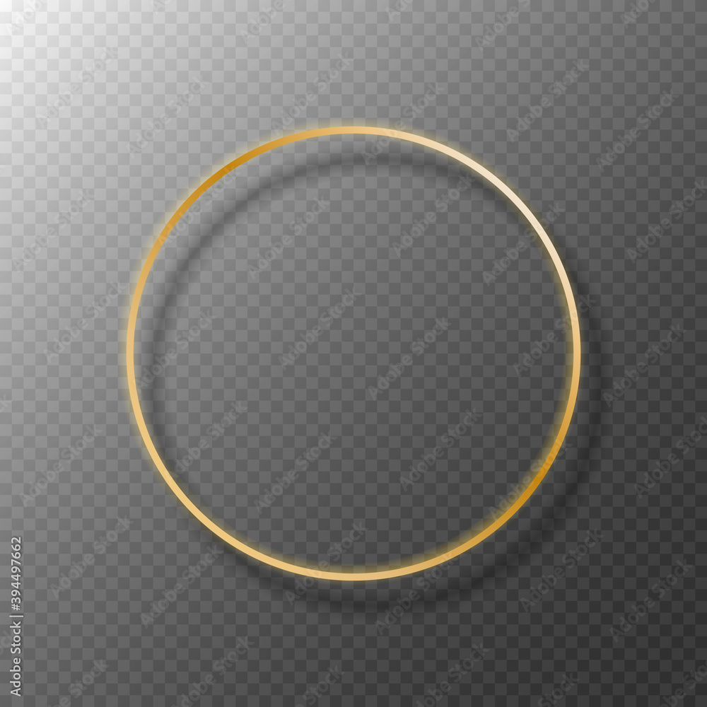 Gold circle frame with shiny borders on transparent background Stock ...