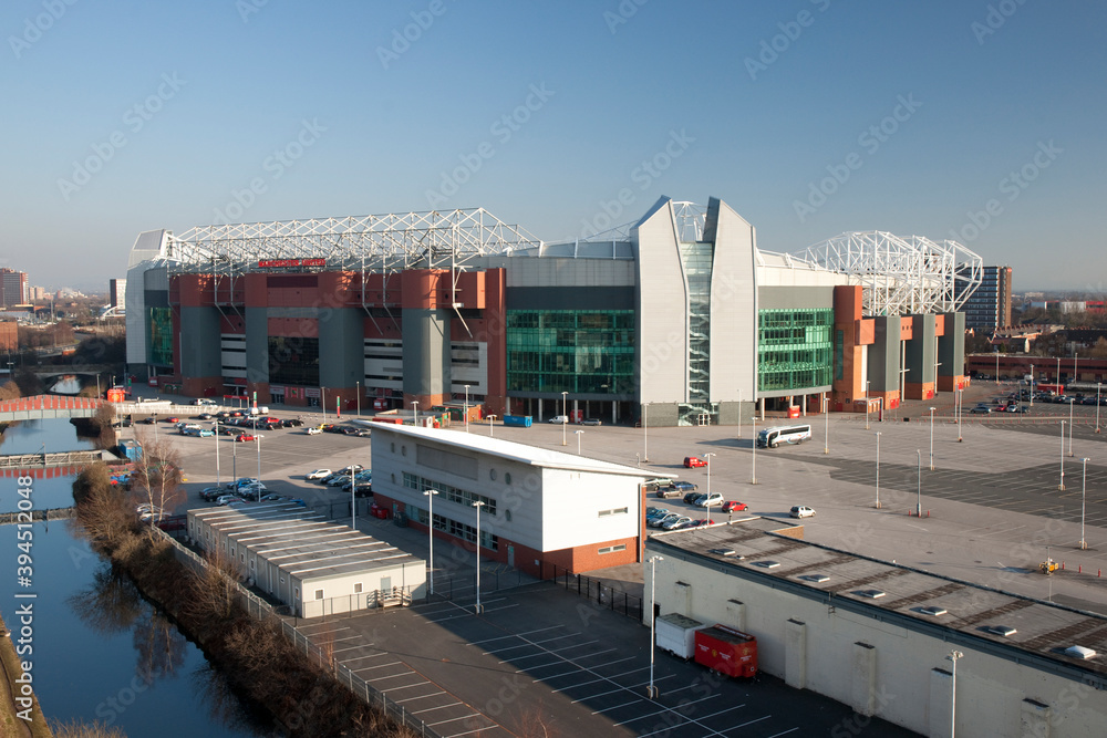 Elevated view of Old Trafford Football Ground, home of Manchester ...