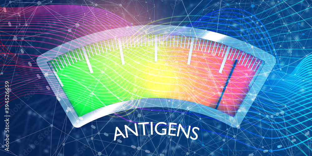 Antigens level scale with arrow. The measuring device icon. Sign ...