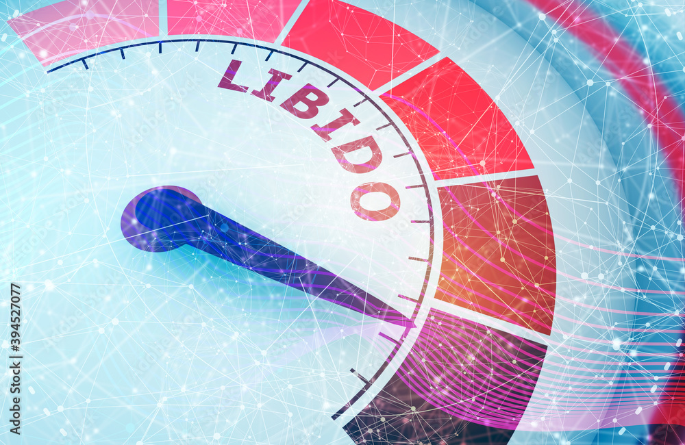 Scale with arrow. The libido level measuring device icon. Sign ...