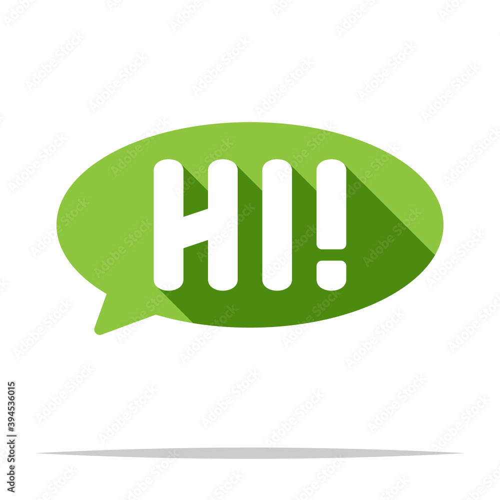Speech bubble say HI greeting vector isolated illustration Stock Vector ...