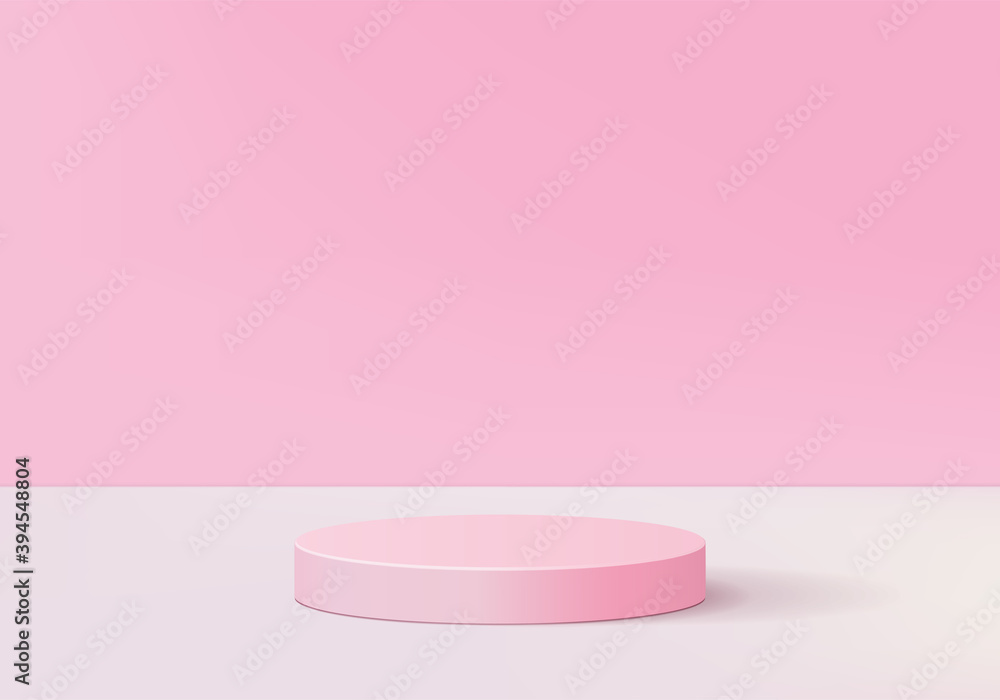 3D render vector of pink abstract background product. Bright pink ...
