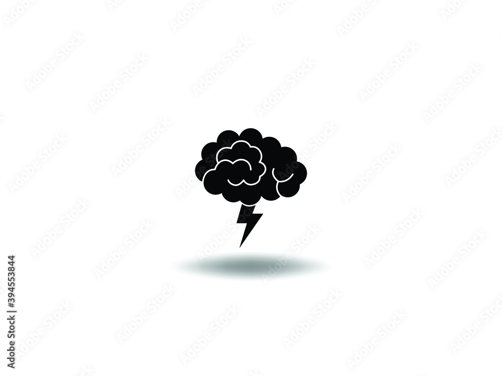 brain Icon Vector illustration. Neurology symbol. ai Human brain sign ...