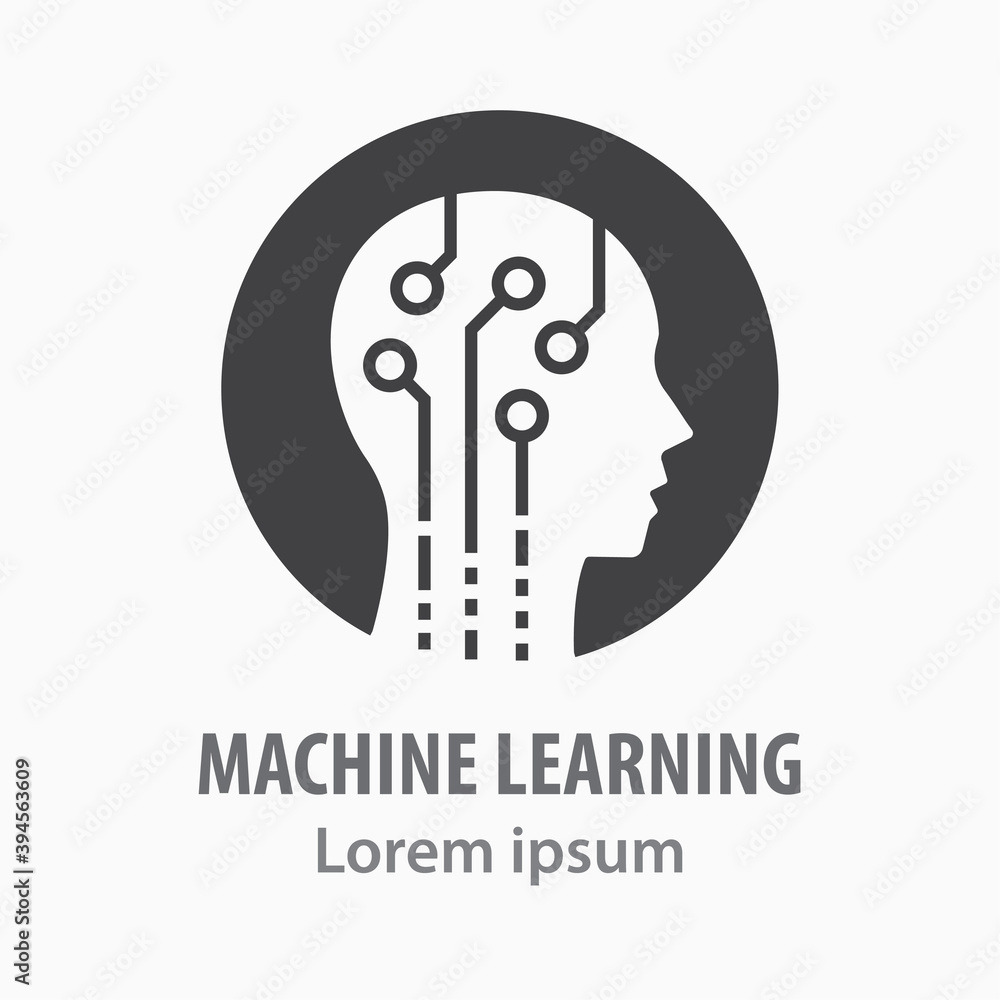 Machine learning icon. Vector illustration. Symbol of artificial ...