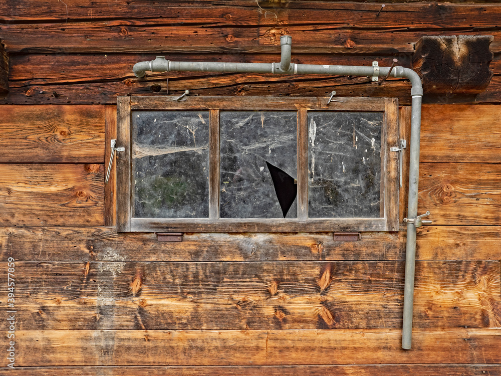 Broken barn windows at the old cattle shed Stock Photo | Adobe Stock