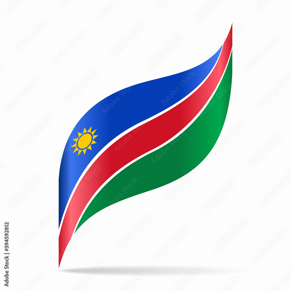 Namibian flag wavy abstract background. Vector illustration. Stock ...