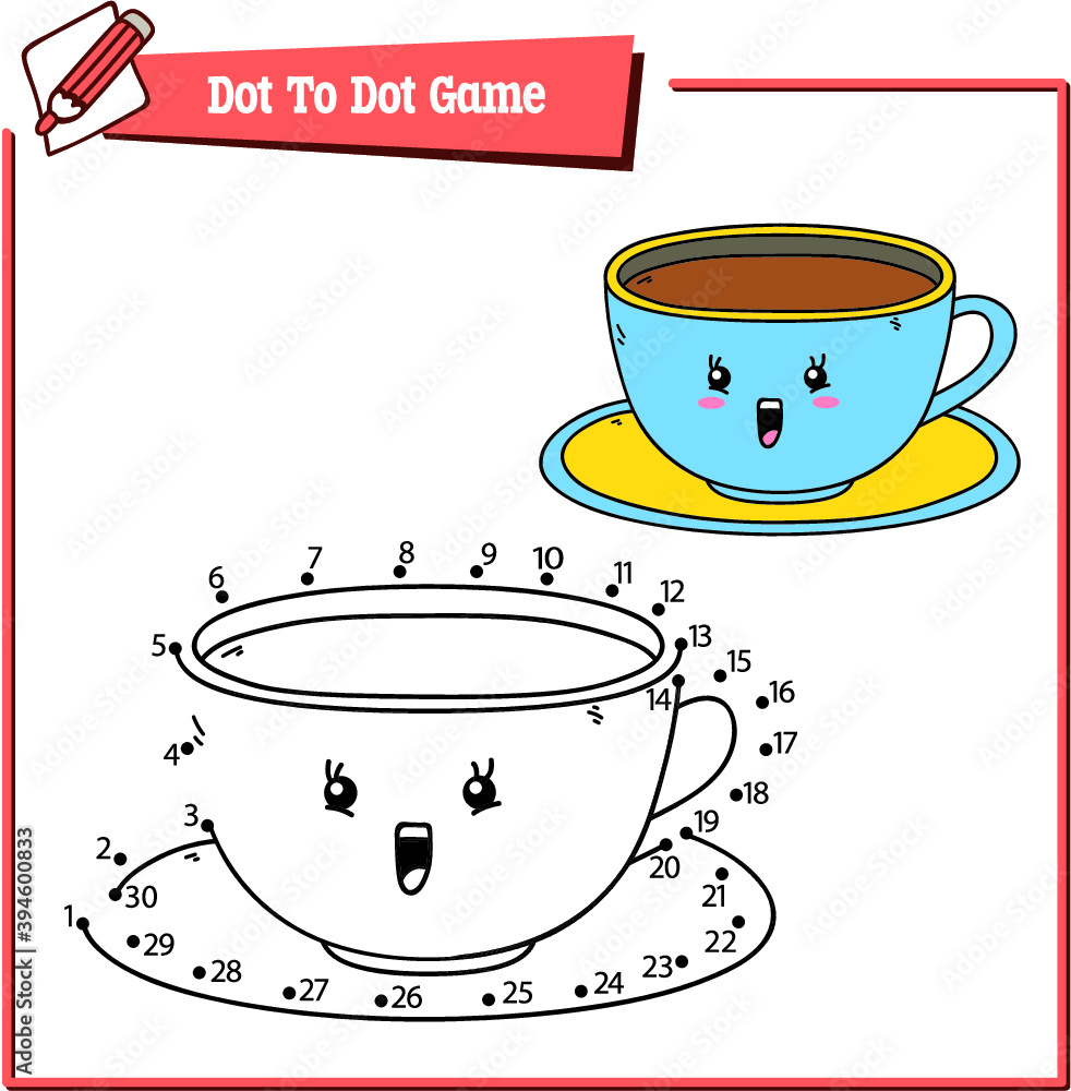 dot to dot kid educational game. Vector illustration educational kid ...