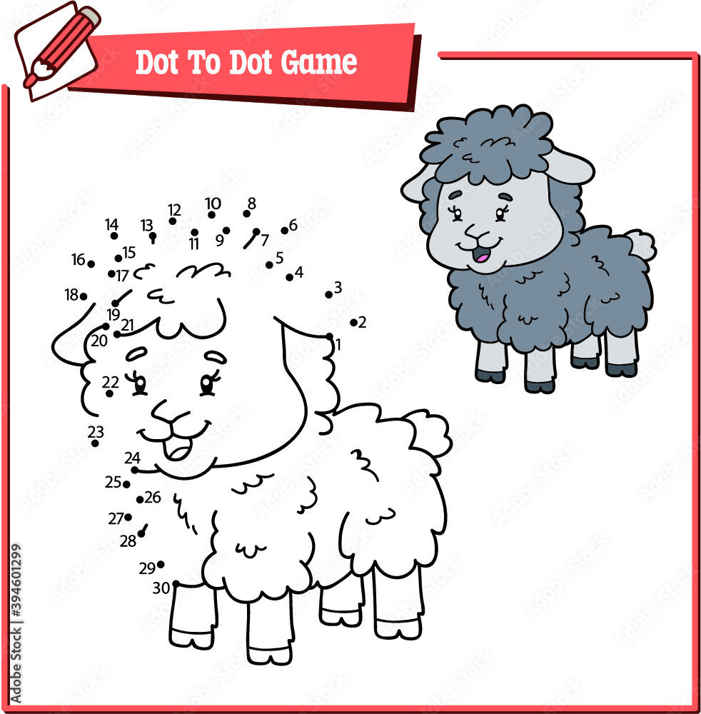dot to dot dog kid educational game. Vector illustration educational ...