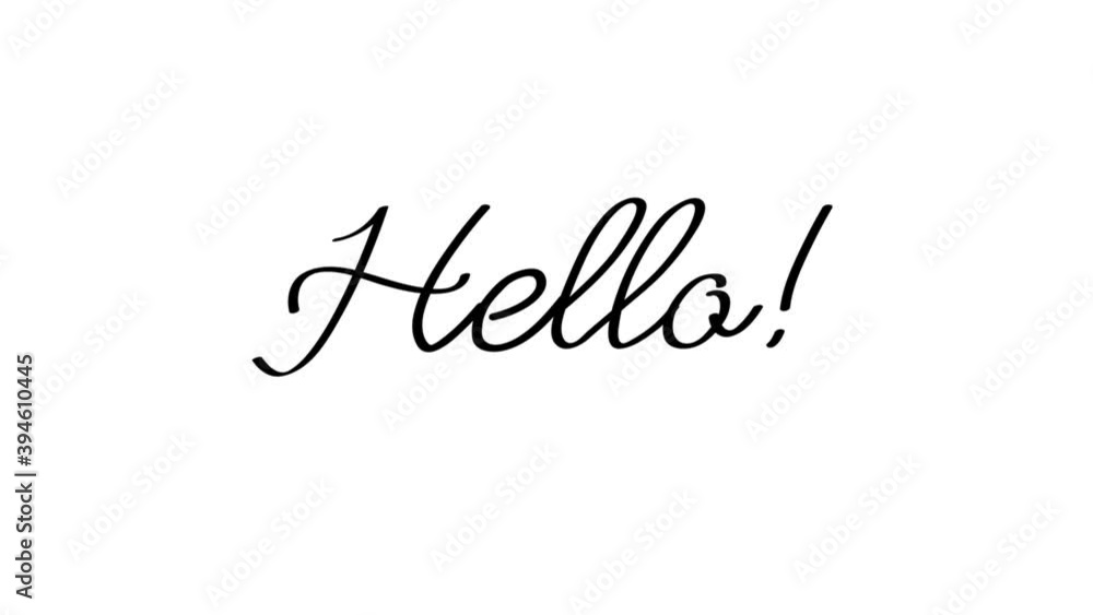 Hello, text writing. handwritten style animation template Stock ビデオ ...