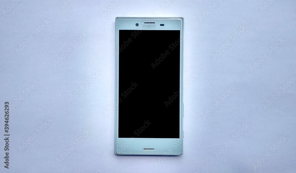 Black modern smartphone black screen isolated on white background Stock ...