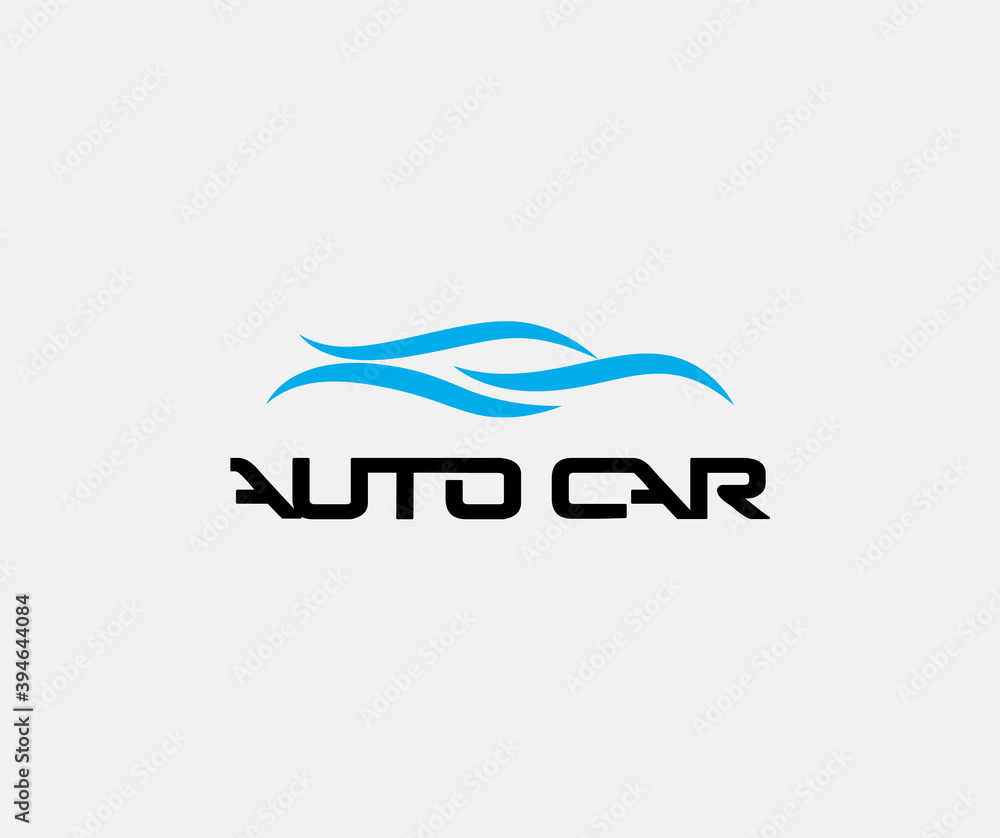 Auto wave lines, isolated icon on white background. Dynamic blue car ...
