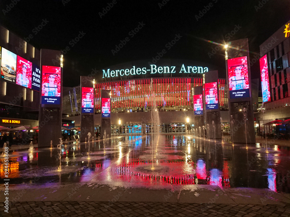 Berlin, Germany - March 29, 2019: Building exterior of Mercedes-Benz ...