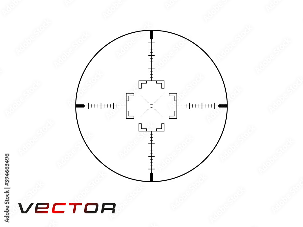 Vector targets and destination dark thin lines. Aim shoot focus cursor ...