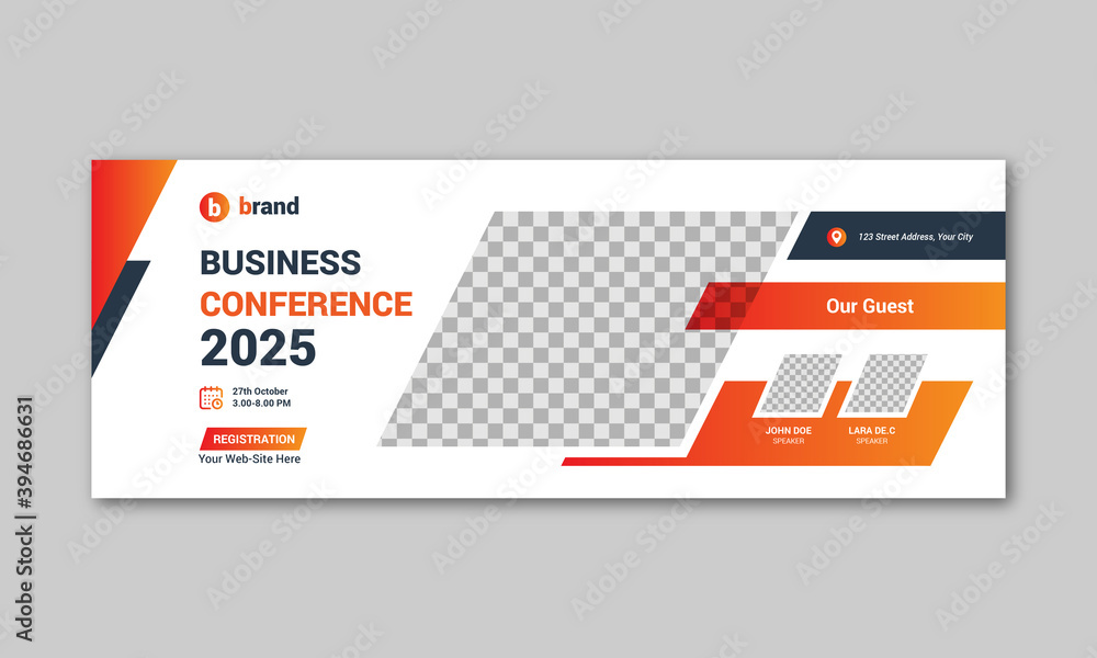 business conference facebook cover page design Stock Vector | Adobe Stock