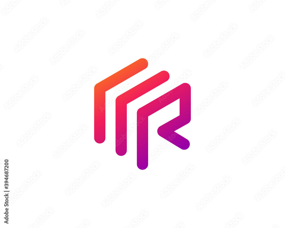 Letter R with cube logo icon design template elements Stock Vector ...