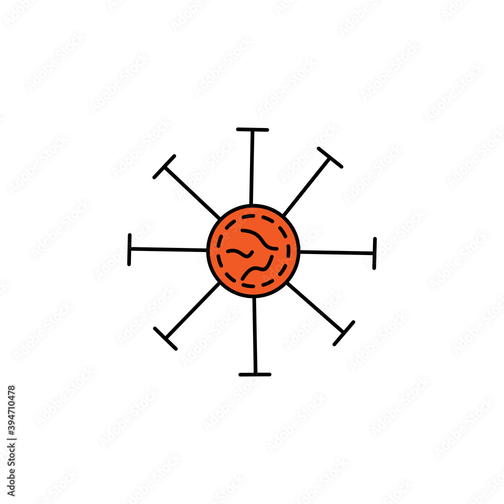 sickness health care virus line icon. element of bacterium virus ...