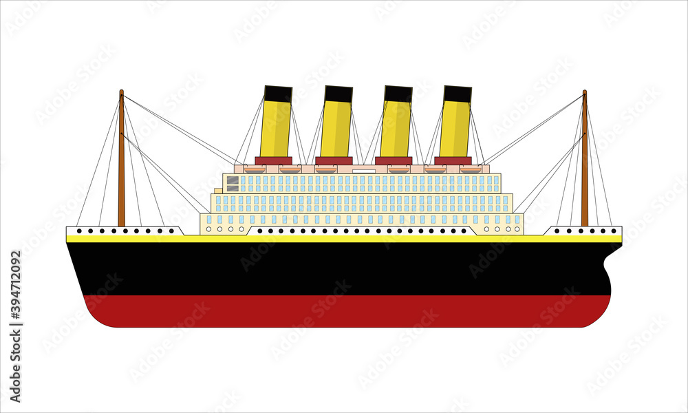 titanic ship vector Stock Vector | Adobe Stock