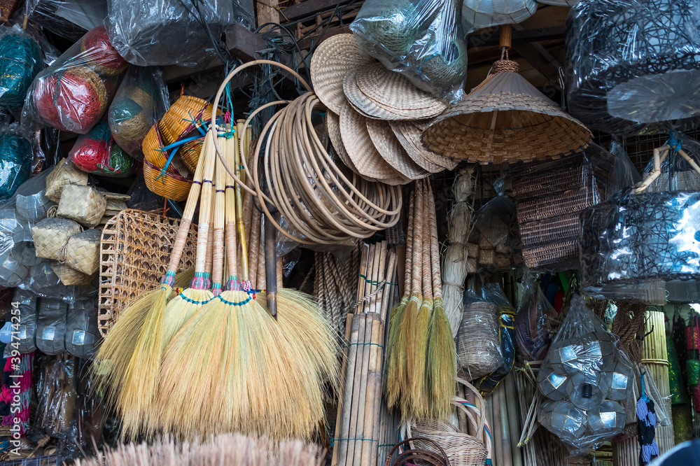 A store under Quezon bridge in Quiapo Manila selling native handicrafts ...