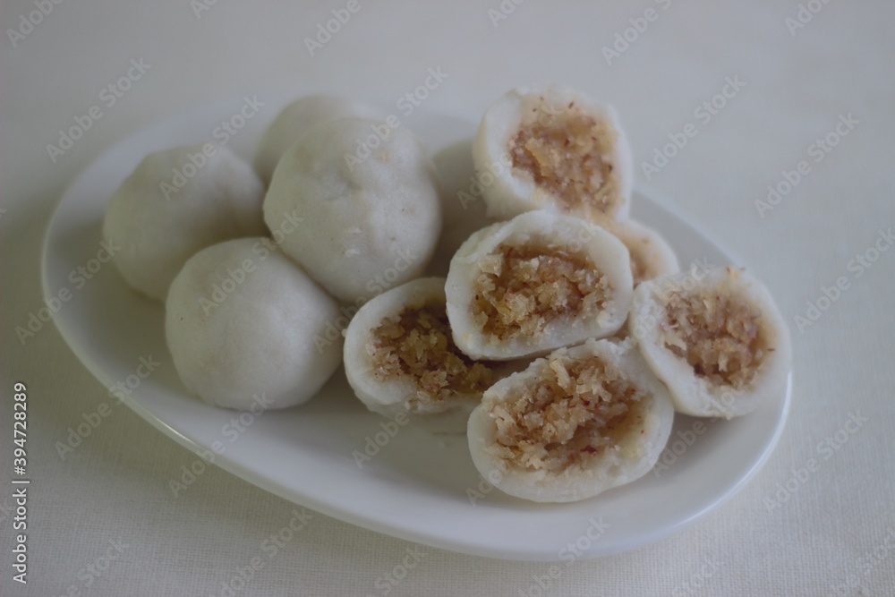 Steamed rice dumplings with jaggery coconut fillings, a Kerala delicacy ...