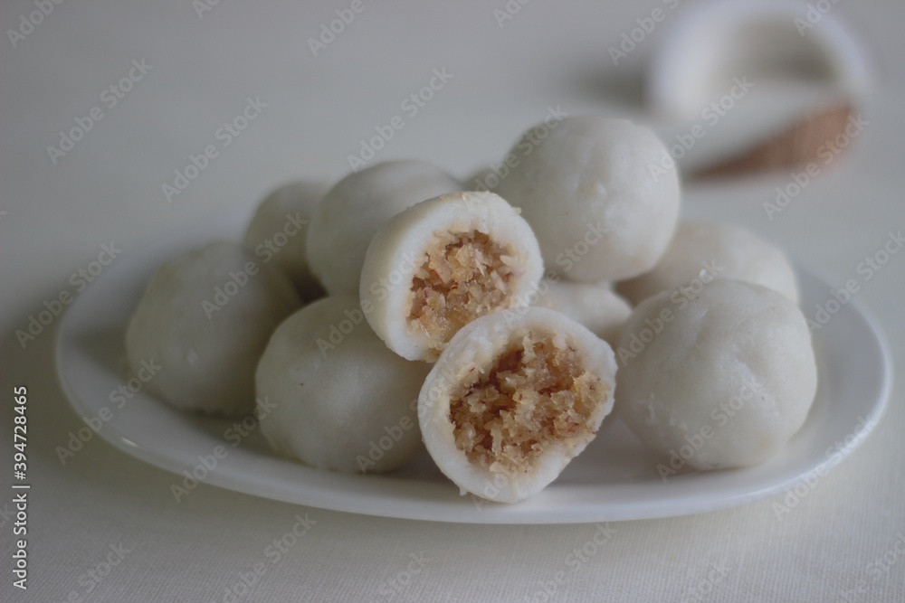 Steamed rice dumplings with jaggery coconut fillings, a Kerala delicacy ...
