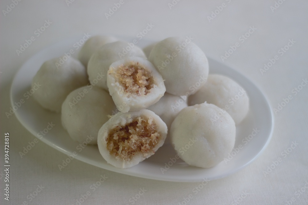 Steamed rice dumplings with jaggery coconut fillings, a Kerala delicacy ...