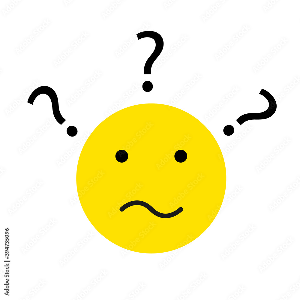 Question mark yellow emoji icon. Clipart image isolated on white ...