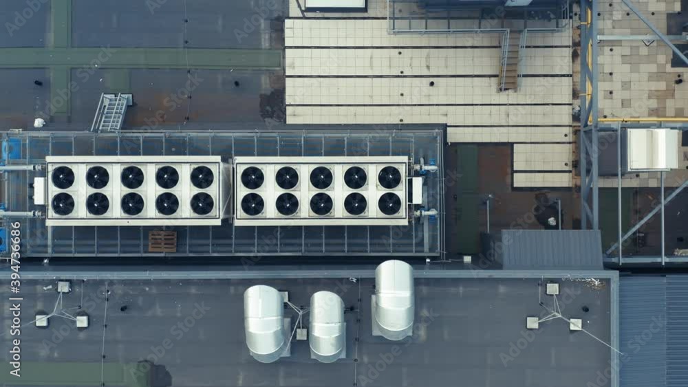 Ventilation and air conditioning systems installed on the rooftop ...