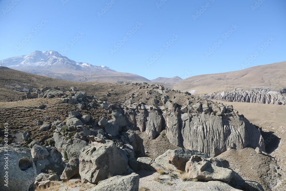 Mount Savalan and Shirvan Canyon in Ardabil, Iran. Shirvan Canyon was ...