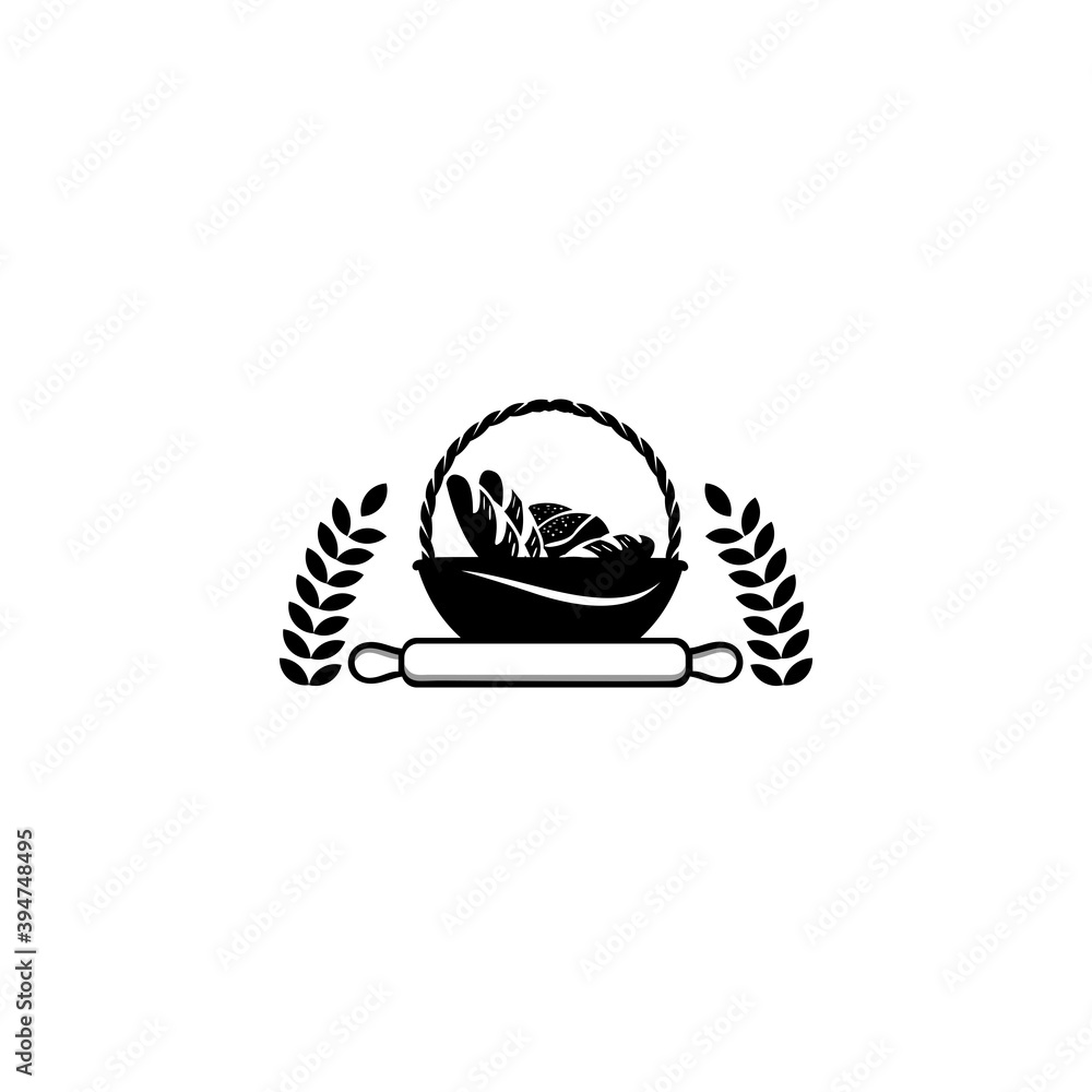 Bread basket logo - vector illustration. Bakery emblem design, Icon or ...