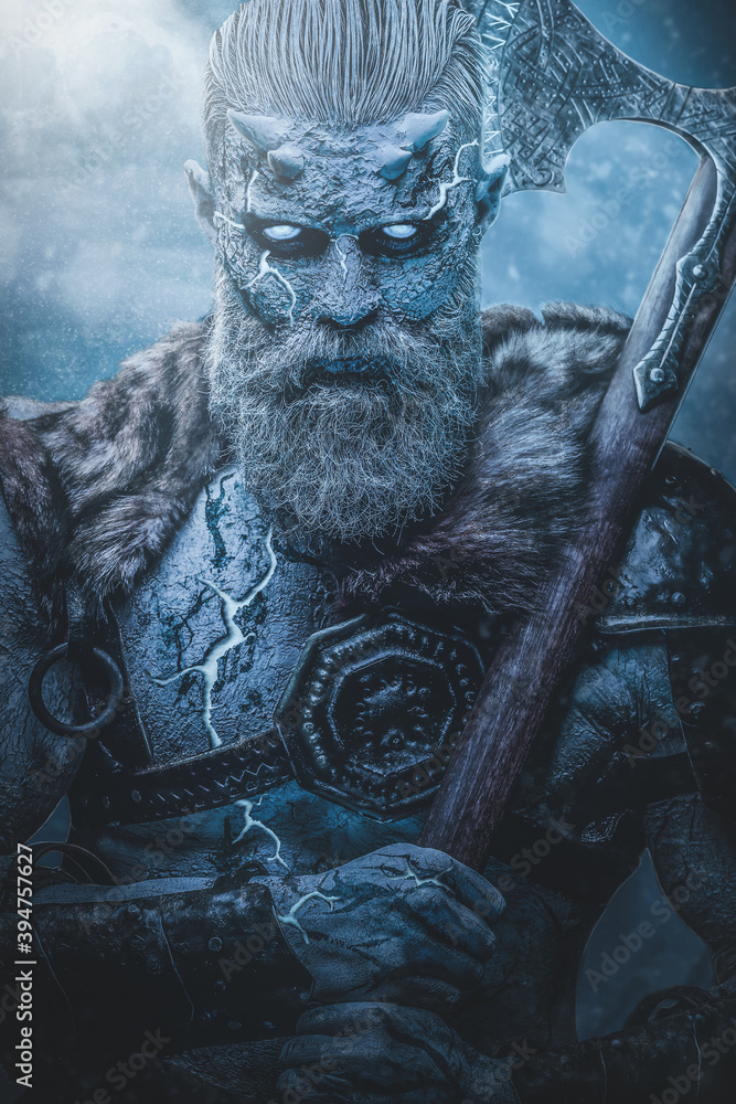 Cinematic and evil king of the dead with pale skin and glowing eyes ...
