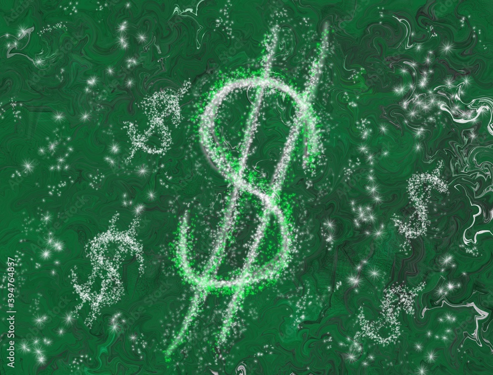 Green Money Dollar Sign Galaxy Stock Illustration | Adobe Stock