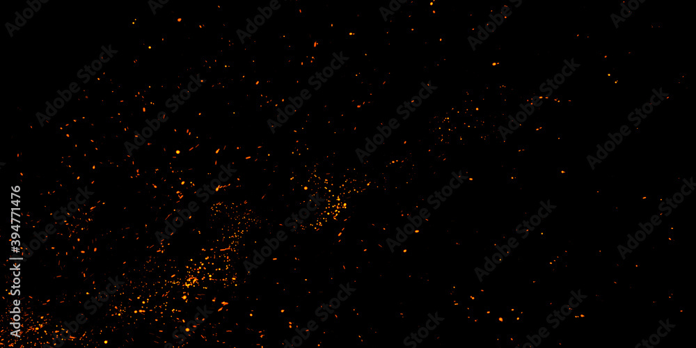 Fire Embers Stock Image In Black Background Stock Illustration | Adobe ...