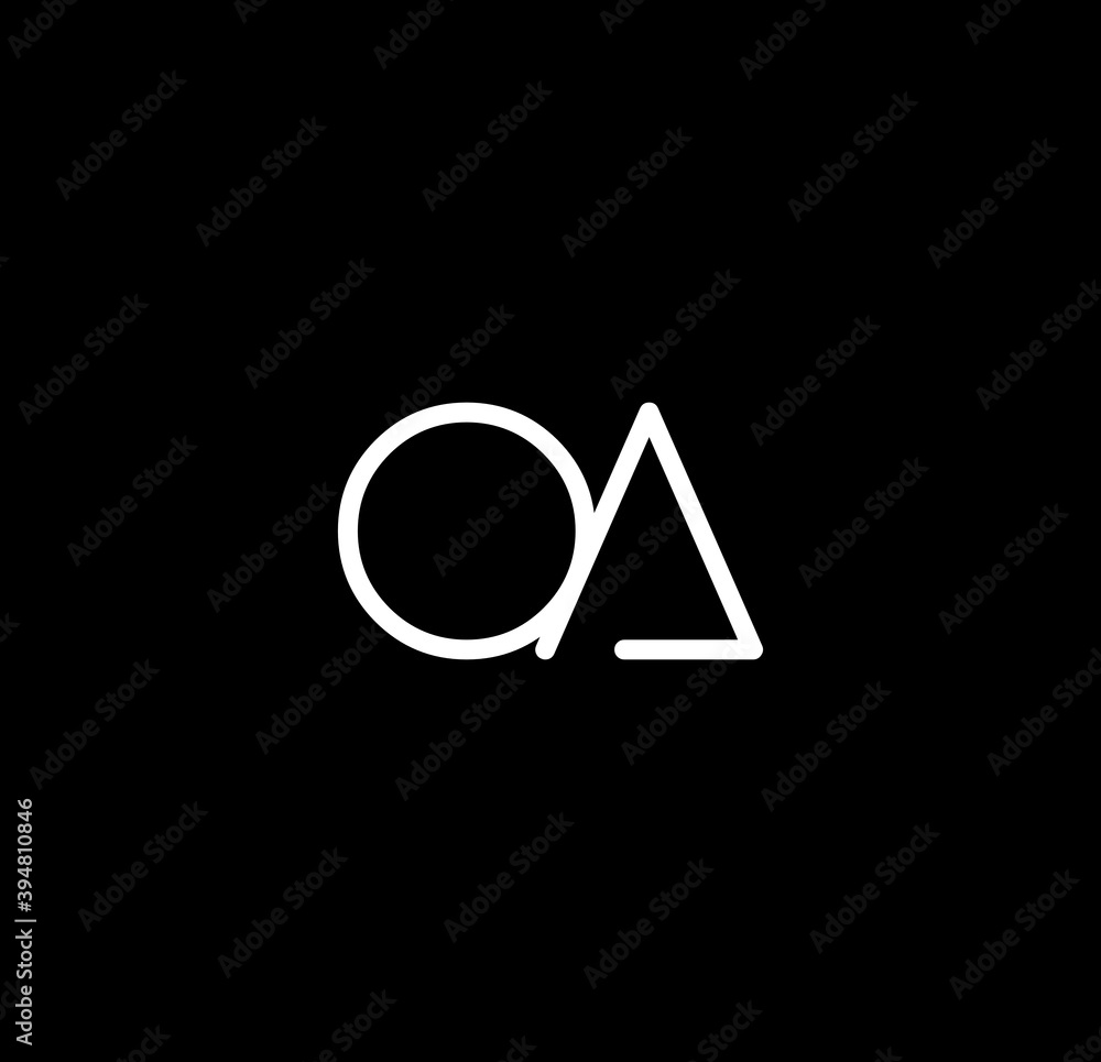 Letter OA alphabet logo design vector. The initials of the letter O and ...
