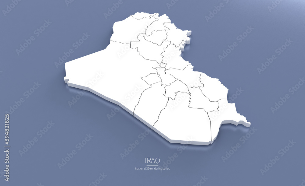 Iraq Map 3d. National map 3D rendering set in Middle East Countries ...