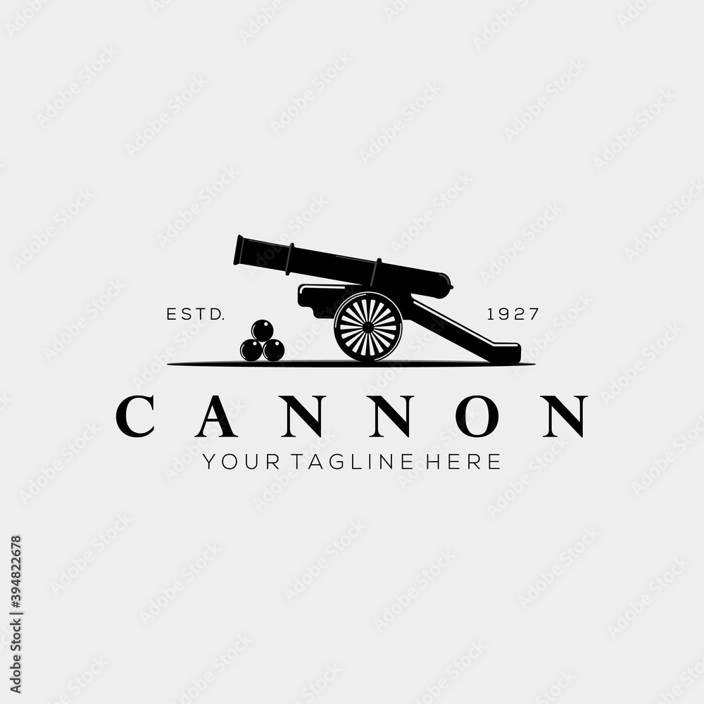 vintage cannon logo vector illustration design Stock Vector | Adobe Stock