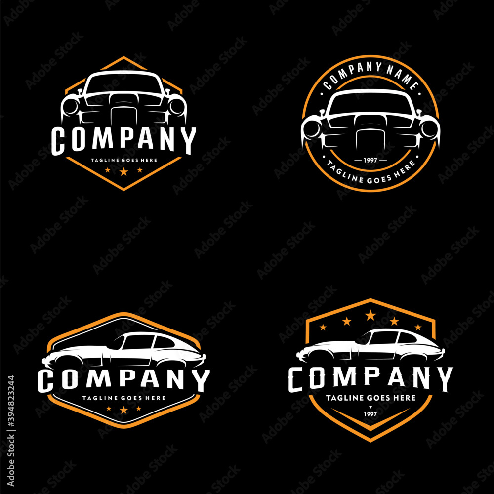 Vector Abstract Sport Car Silhouette Logo Set Stock Vector | Adobe Stock