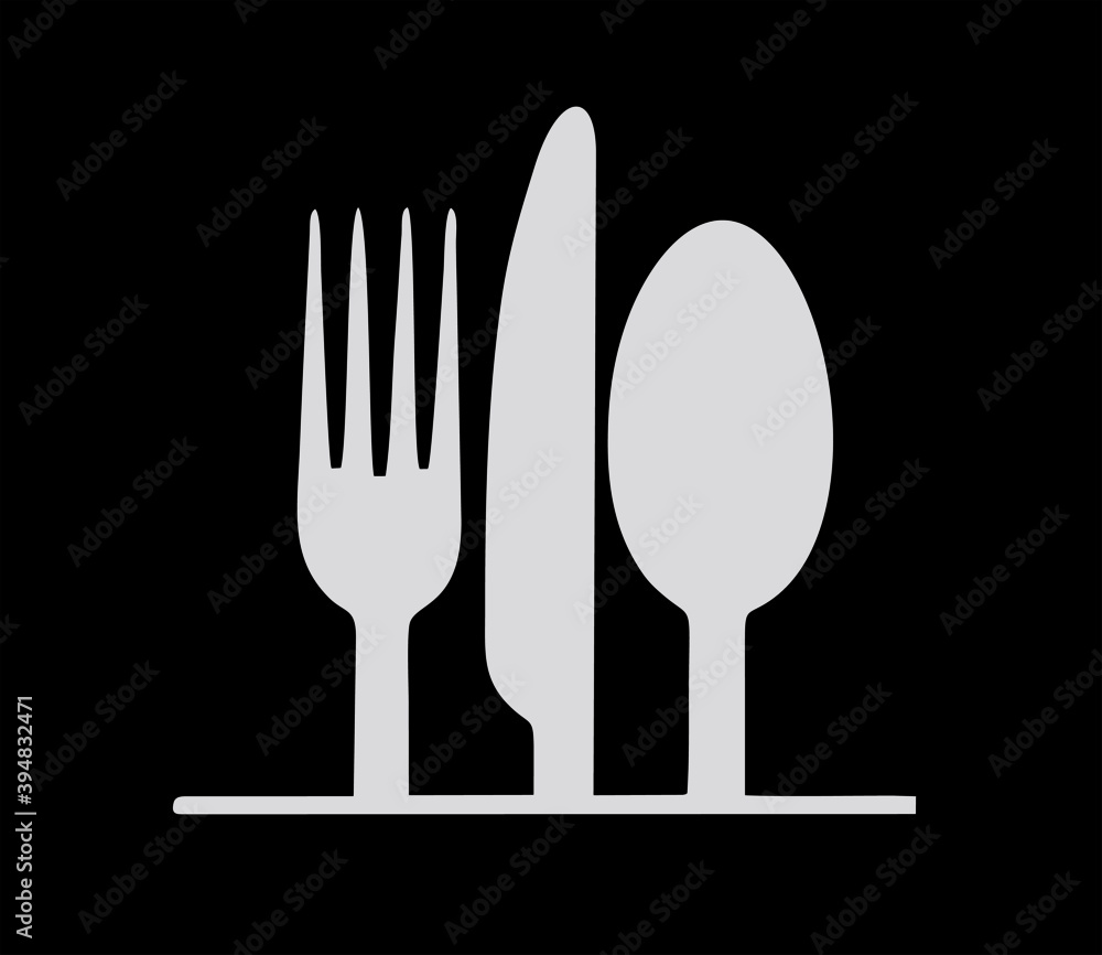 tableware logo with black background Stock Vector | Adobe Stock