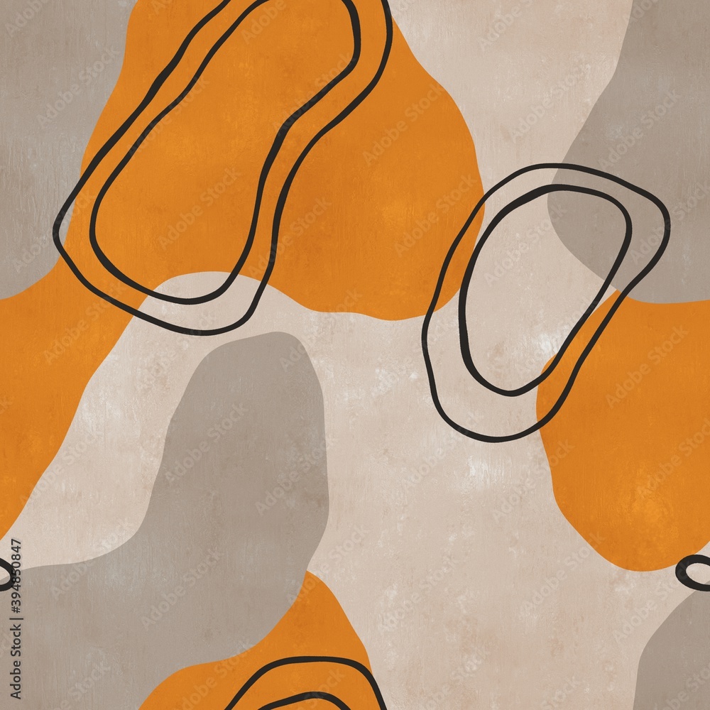 Seamless organic rounded curvy shapes naive design. High quality ...