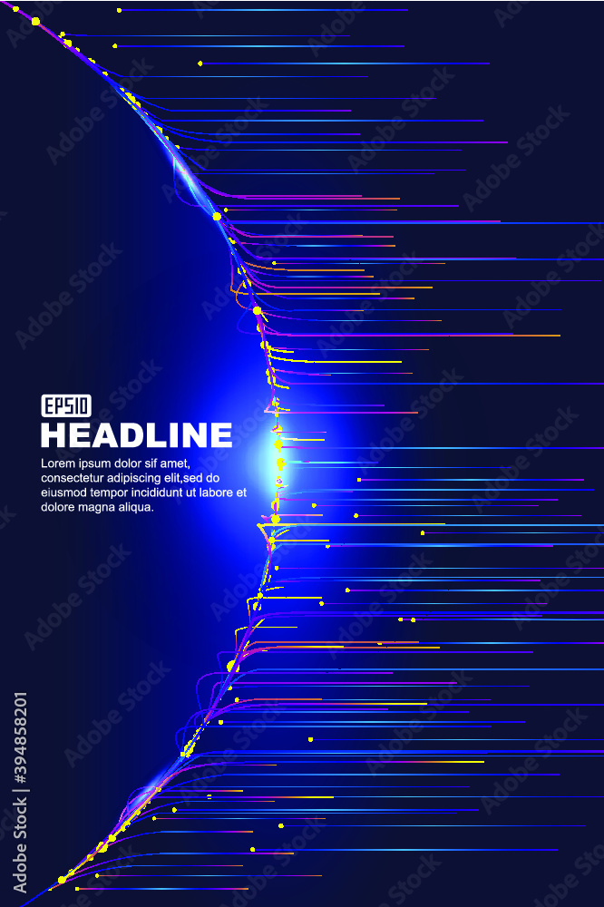 Horizontal forward lines with glowing arcs, Internet technology ...