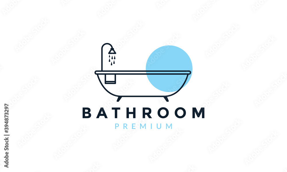 architecture interior line modern bathroom logo vector icon ...