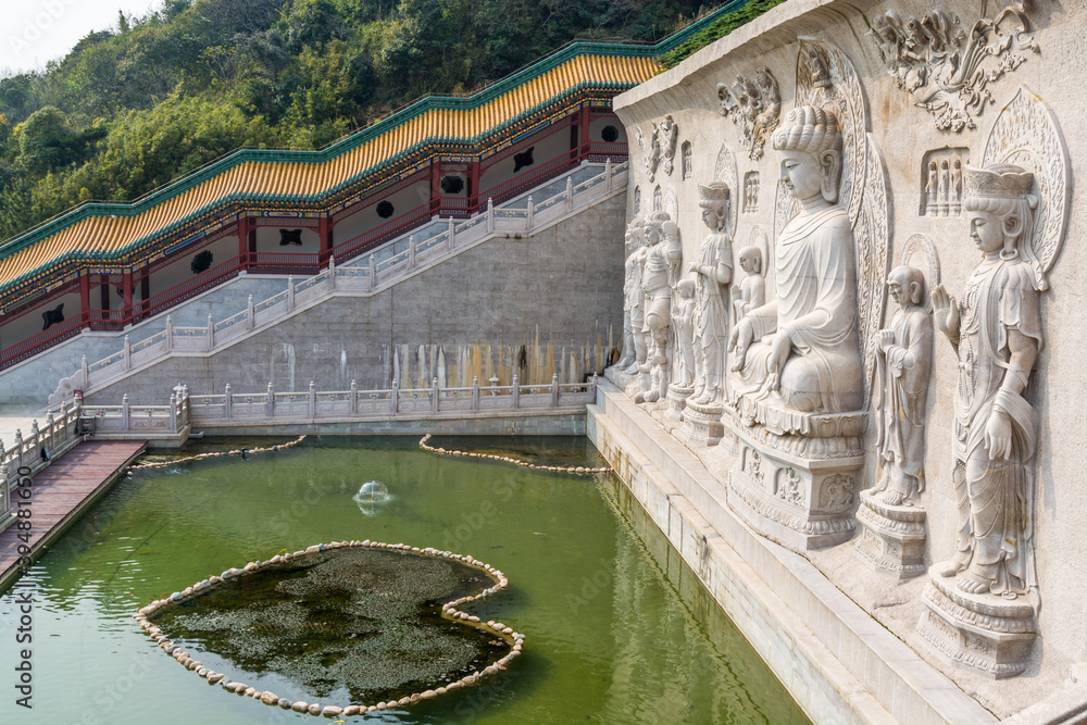 Buddha statue in Chinese traditional royal style Baotuo lecture temple ...