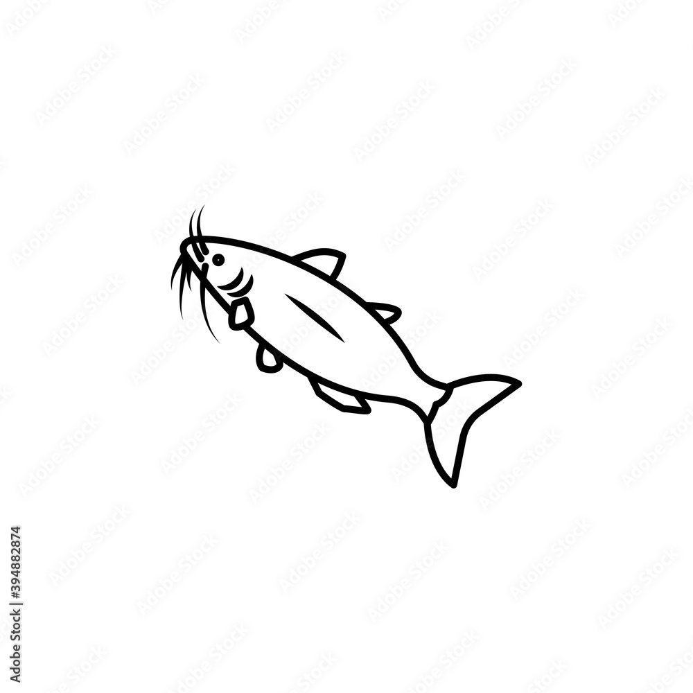 catfish line icon. signs and symbols can be used for web, logo, mobile ...