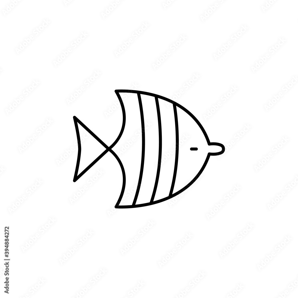fish line icon. signs and symbols can be used for web, logo, mobile app ...