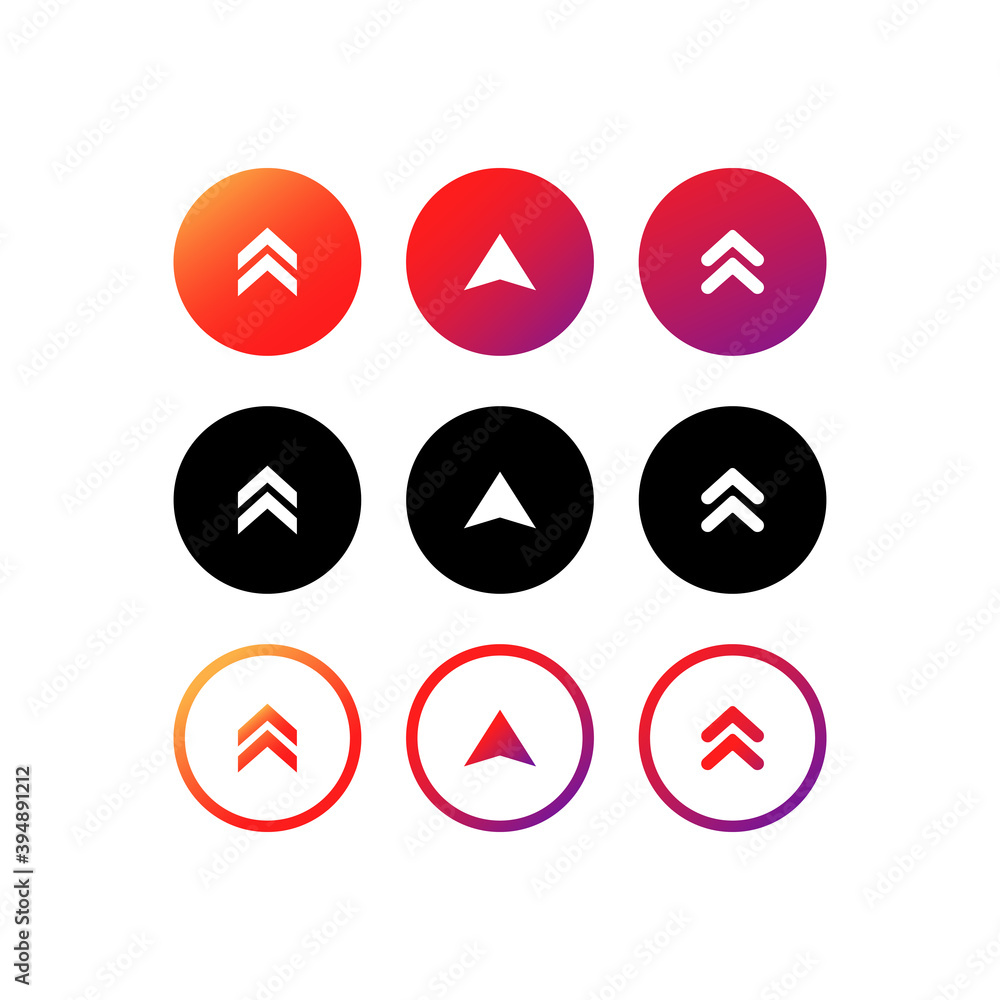 Vetor de Swipe up button icon set. Social media concept. Scroll ...