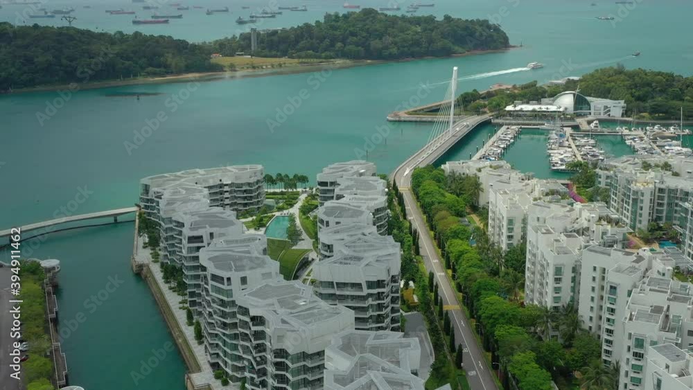 day time singapore city sentosa island area apartment residence bay ...