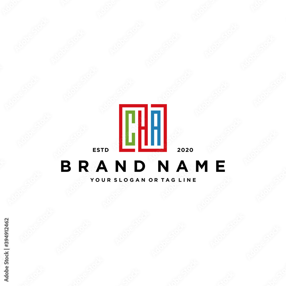 letter CHA square colorful logo design vector Stock Vector | Adobe Stock